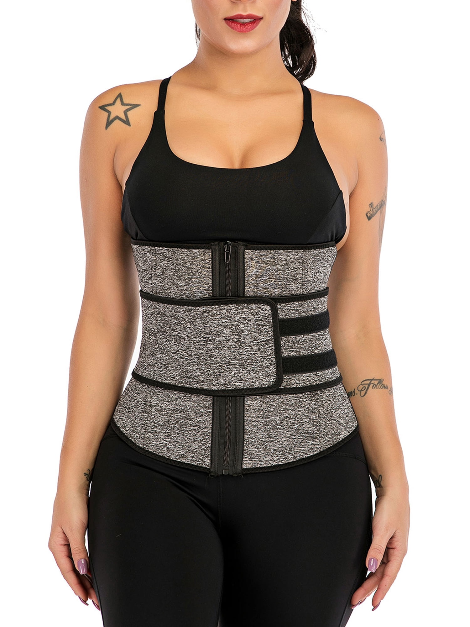 Sayfut Womens Waist Cincher Neoprene Zipper Velcro High Compression