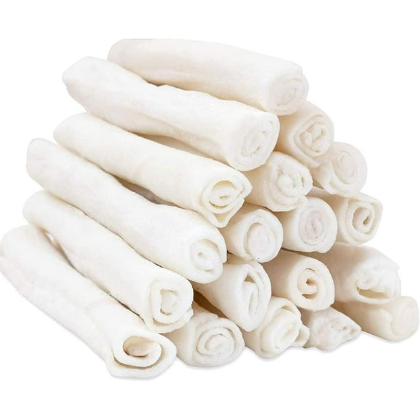 GHSDFBB Dog Rawhide Rolls Twist Sticks 6.5 Inch Natural Dog Treat Dog ...