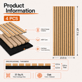 4-Pack Wood Slat Acoustic Wall Panels, 23.5" x 47.1" MDF Slat Wall ...