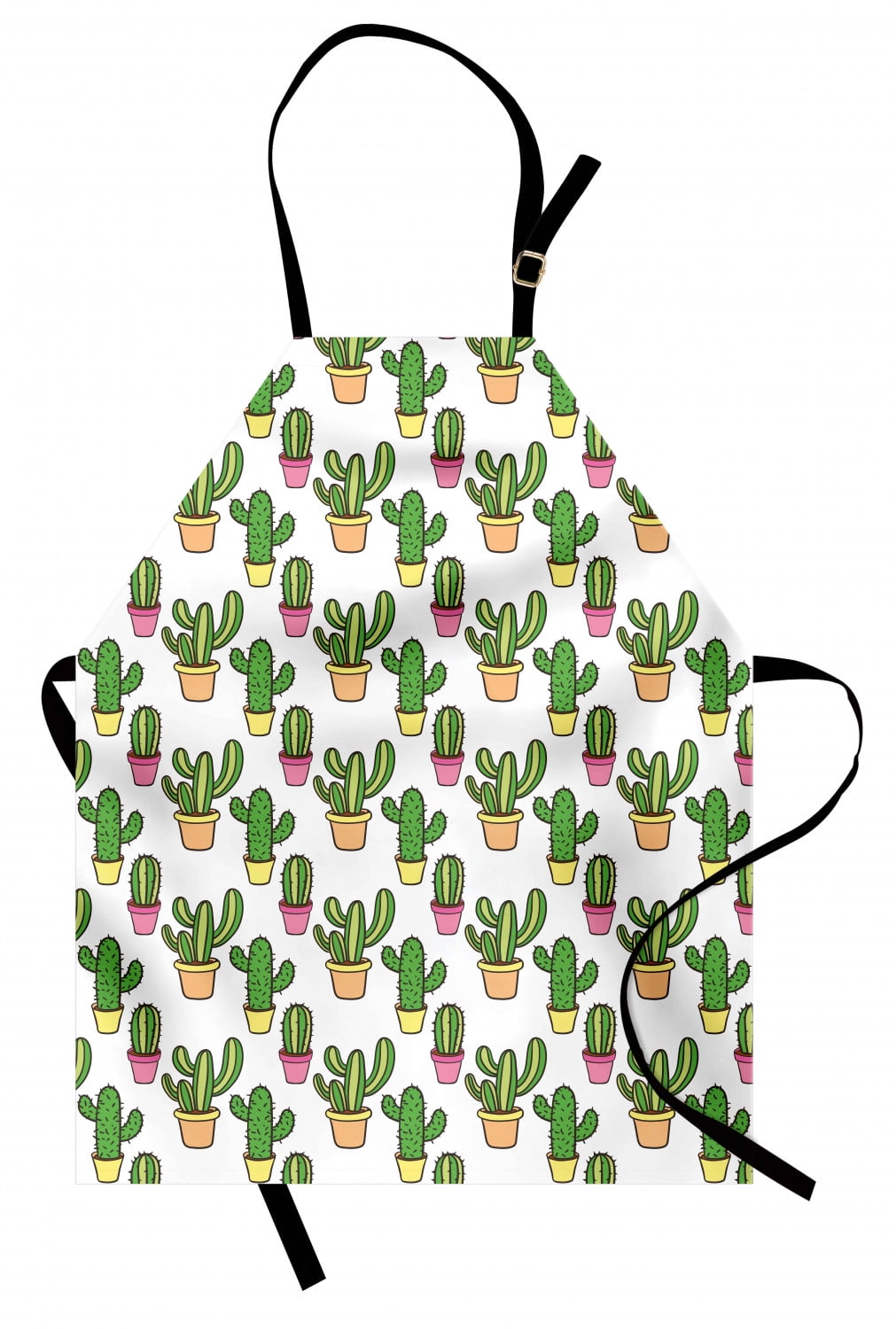 Cactus Apron Vases and Pots with Flowers Cute Cartoon Drawing Colorful ...