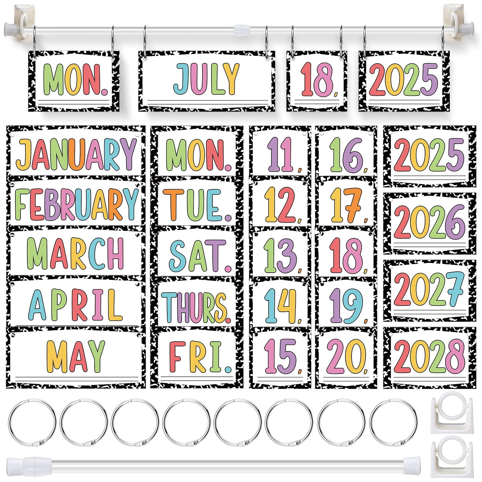 Cuadernos de composición TecUnite con calendario Flip Calendar para el ...