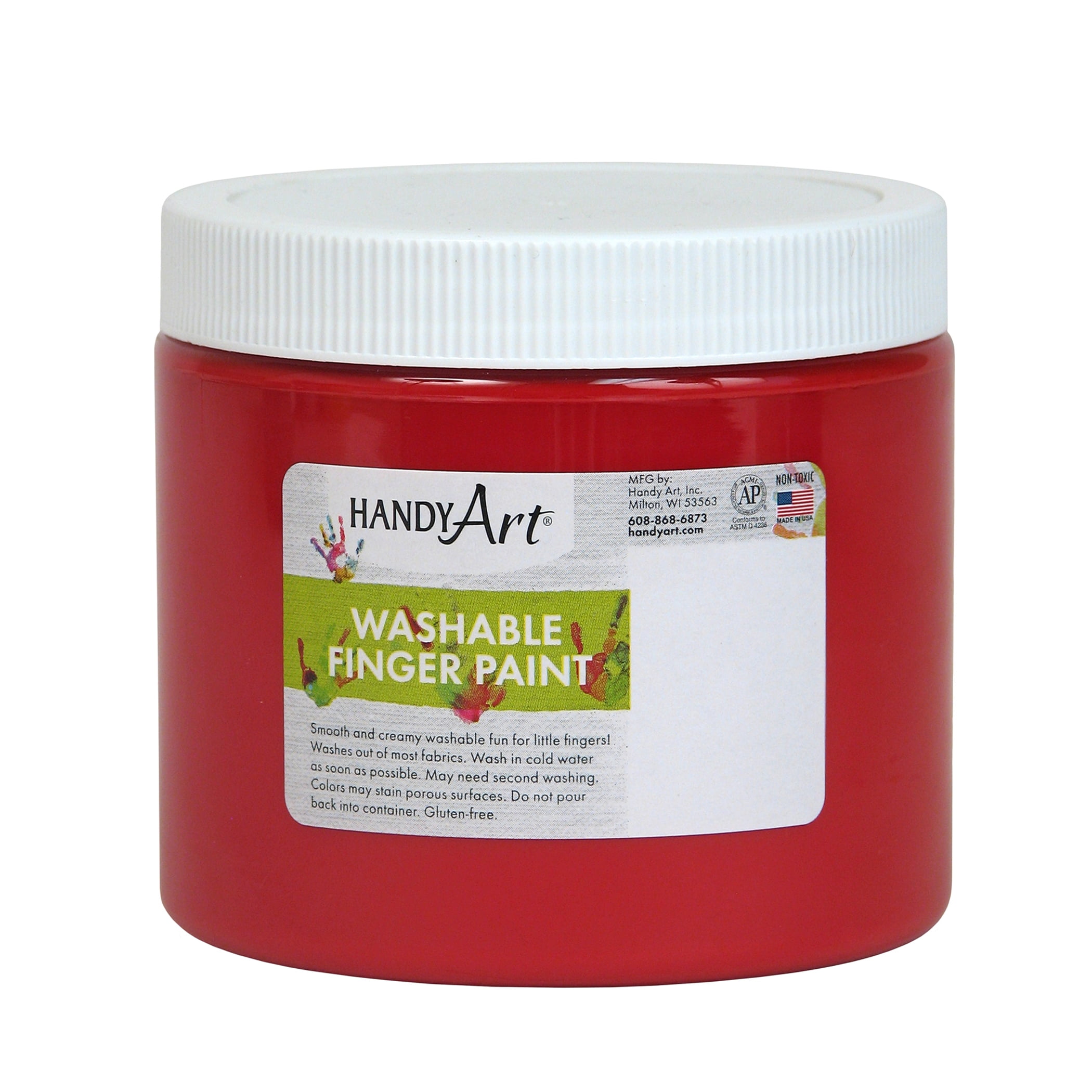 Handy Art® by Rock Paint Washable Finger Paint, Red, 16 oz, Set of 12 ...