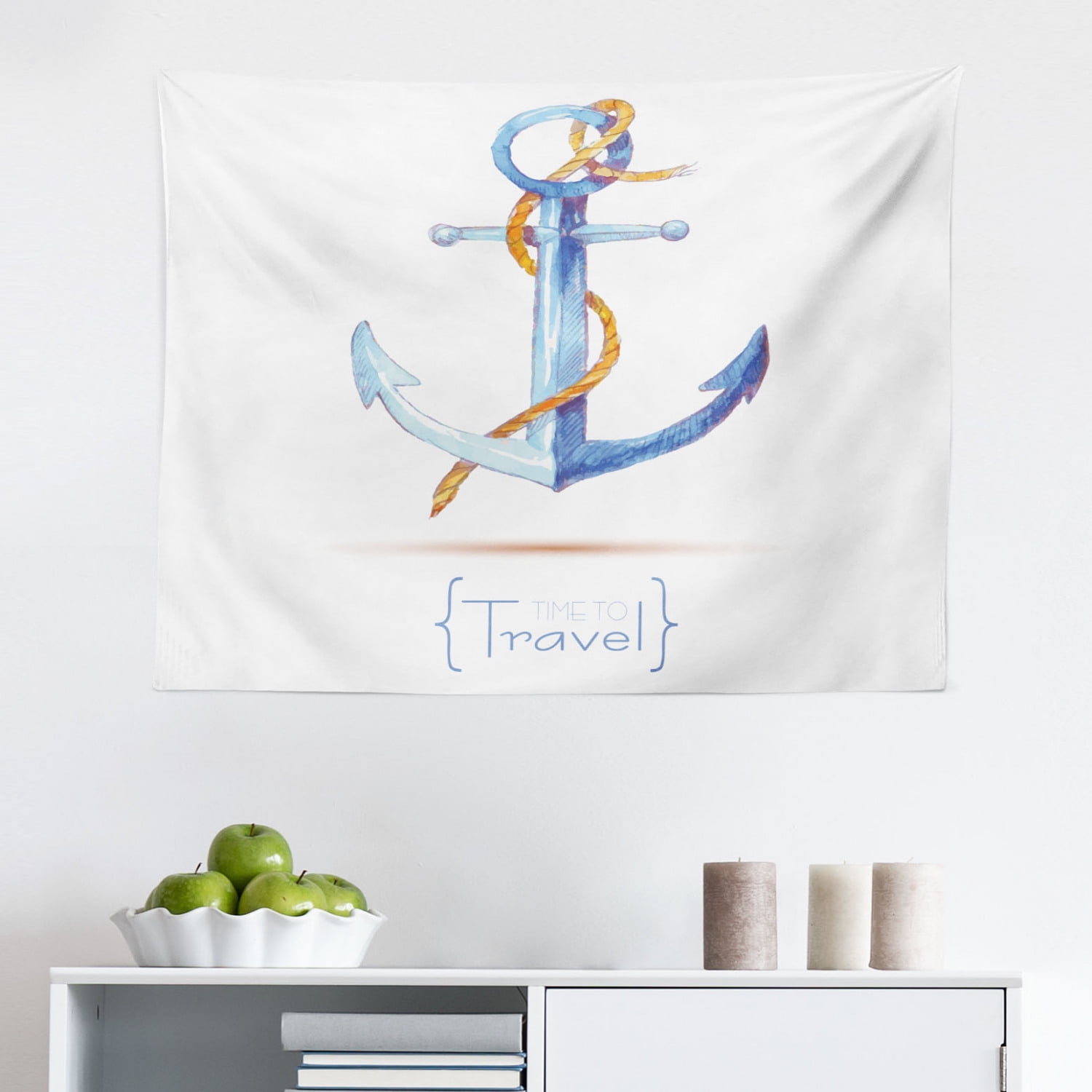Anchor Tapestry, Anchor Image in a Circle Round Enlightened Drawing ...