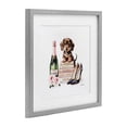 Stupell Industries Luxury Books & Puppy Gray Framed Print Under Glass ...