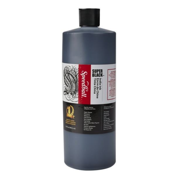 Speedball Super Black India Ink, 32 oz. - Walmart.com