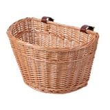 Wicker Front Bike Basket with Faux Leather Straps, Easy Installation ...