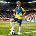 Boys Gradient Triangle Short Sleeve Athletic Two Piece Outfit Practice ...