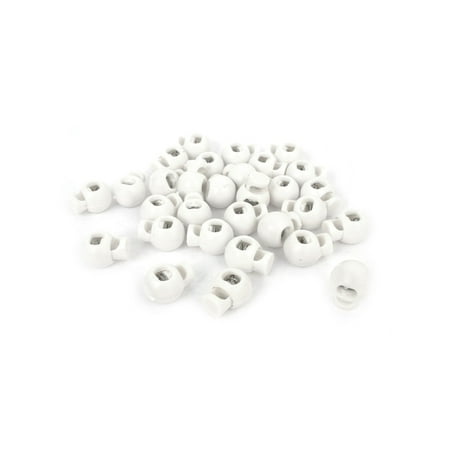uxcell 30pcs Plastic 6mm X 5mm Hole Rope Cord Ends Stoppers White ...