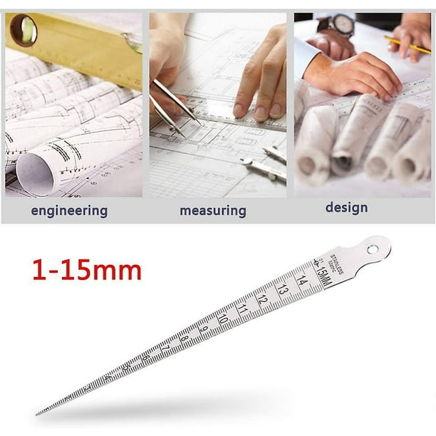 Calibre cónico - Regla de acero inoxidable Inspección de soldadura ...