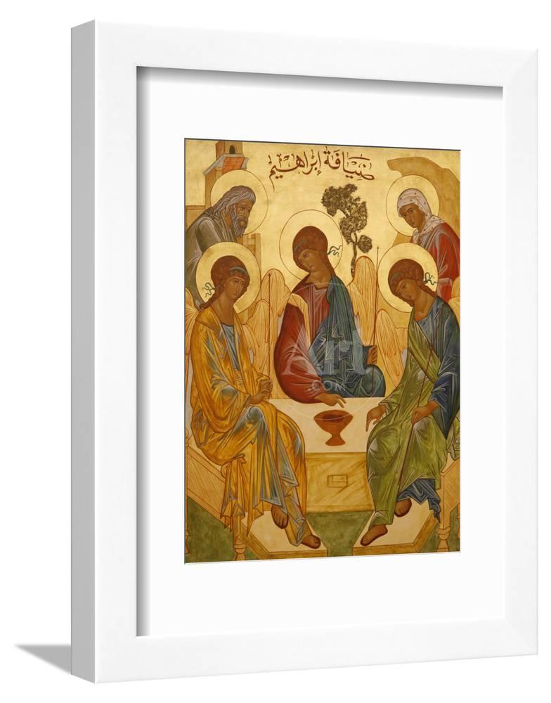 Melkite Icon of Abrahams Trinity, Nazareth, Galilee, Israel, Middle ...