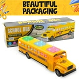 Toysery School Bus Toy with LED Lights, Sounds, Bump and Go Action for ...