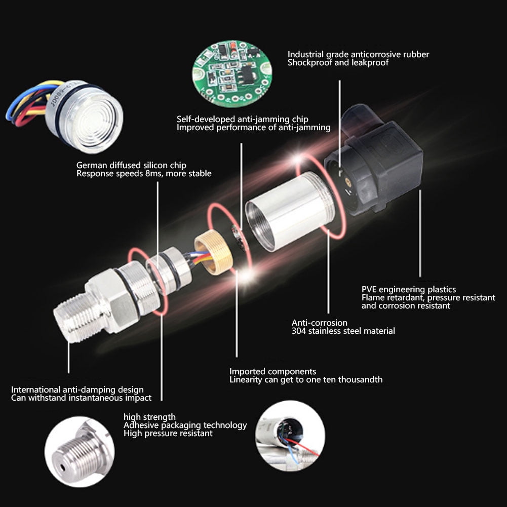 Digital Pressure Transmitter, LED Pressure Transducer, Anti-Jamming Oil ...