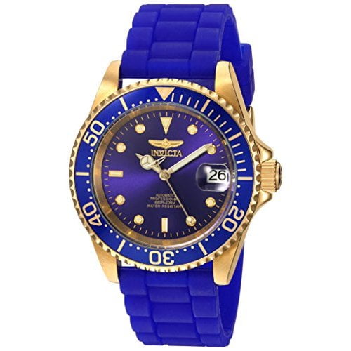 Invicta - Invicta Men's Pro Diver Blue Silicone Band Steel Case ...