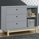 Delta Children Poppy 3 Drawer Dresser with Cubbies, Grey/Natural ...