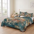 Quilt Sets King Size Orange Teal Painting Comforter Set Soft Bedspread ...