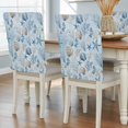Blue Gradient Coastal Chair Back Covers Set of 6 Summer Coral Starfish ...
