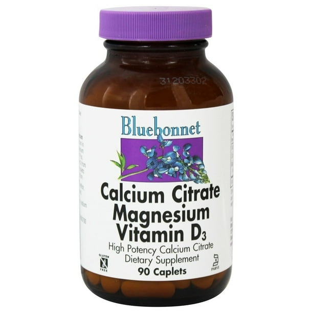 Bluebonnet Calcium Citrate Magnesium Plus Vitamin D3, 90 Ct - Walmart.com