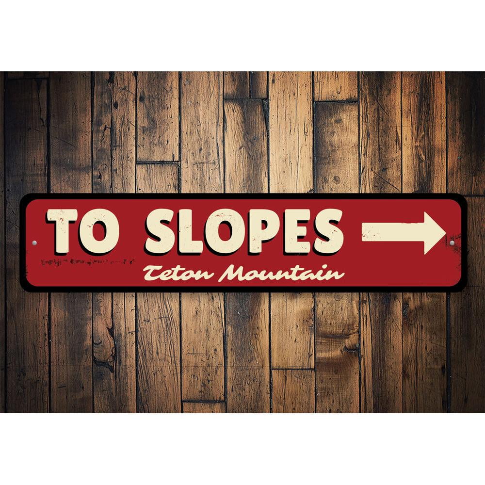 To Slopes Arrow Novelty Sign, Metal Wall Decor - 4x18 inches - Walmart.com