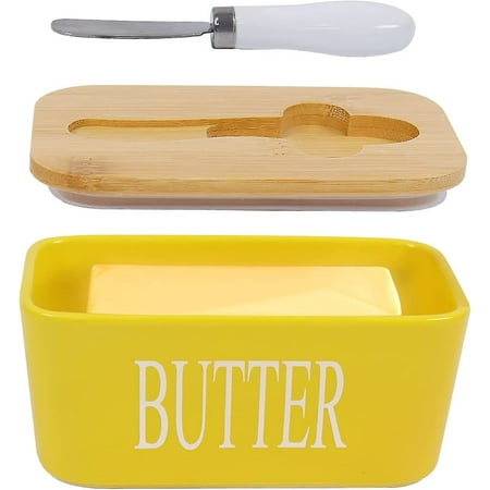 Porcelain Butter Dishes With Lids, Airtight Silicone Butter Box Butter ...