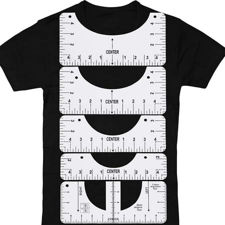 5 Pieces T-Shirt Alignment Tools Acrylic T-Shirt Ruler Guide Ruler Tool ...