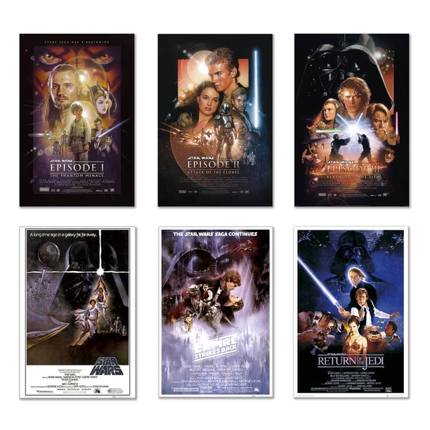 STAR WARS: EPISODE I-VI - 6 PIECE MOVIE POSTER SET (REGULARS 1) (24 X ...