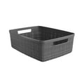 Curver Jute Smedium Basket, Resin Plastic Storage Bin, Grey Flannel, 4 ...