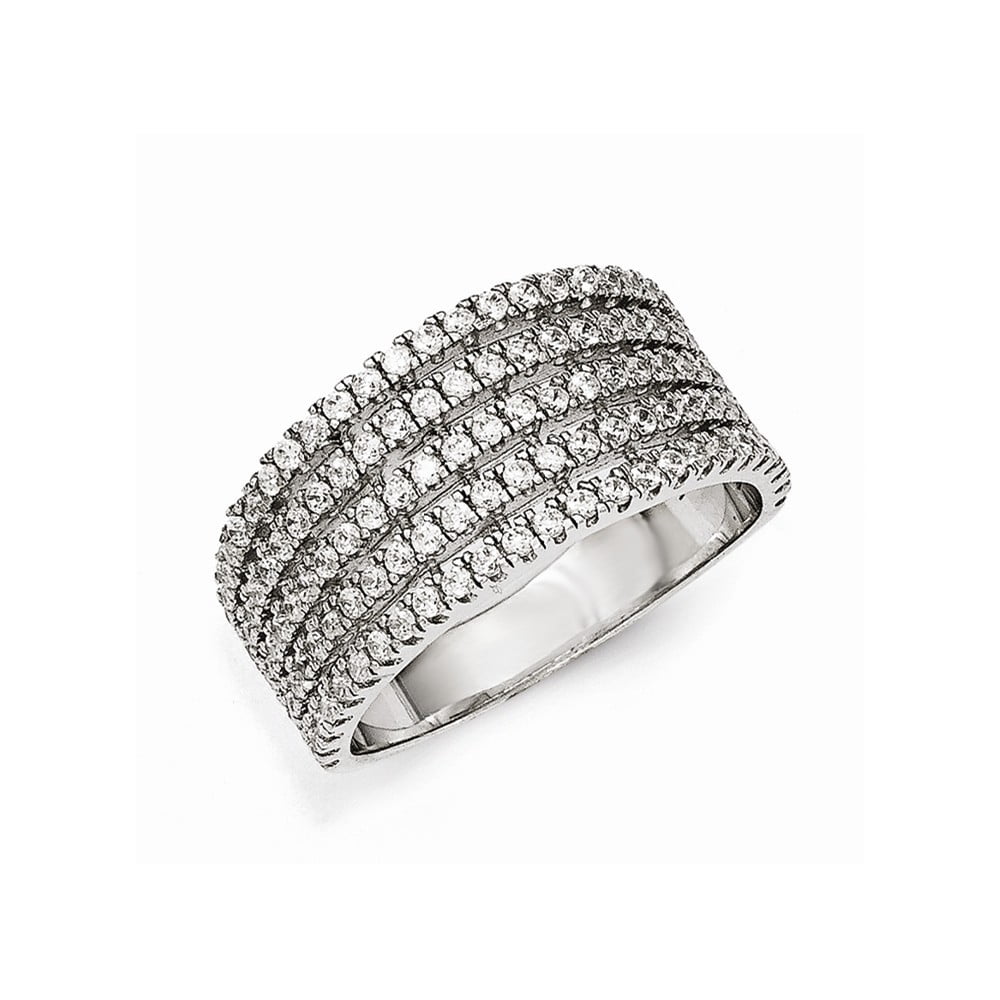 AA Jewels - Solid 925 Sterling Silver CZ Cubic Zirconia Anniversary ...