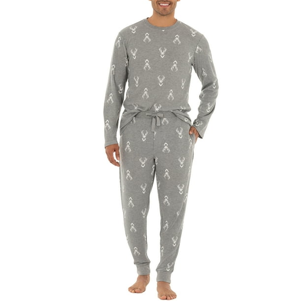GEORGE - George Men's Holiday Thermal Pajama Set - Walmart.com ...