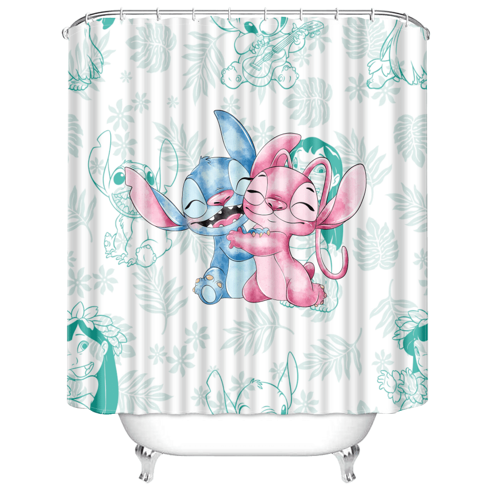 Lilo & Stitch Cloth Shower Curtain,Textured Shower Curtai Washable for ...