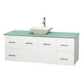 Wyndham Collection Centra 60 inch Single Bathroom Vanity in Matte White ...