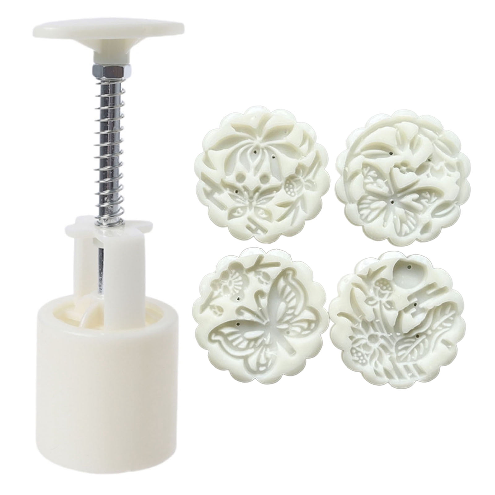 Hand-Pressure Moon Cake Mold Cookie Stamps Round Moon Cake Maker Easy ...
