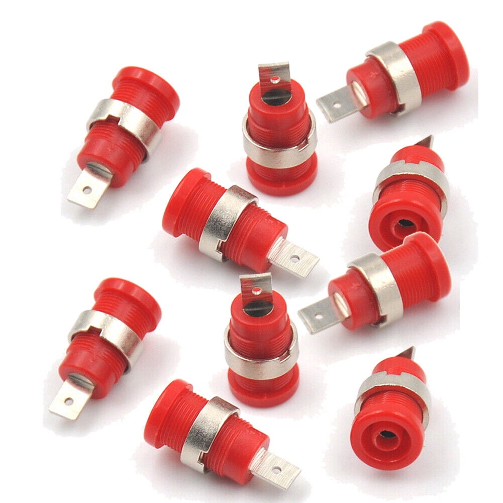 10Pcs 4mm Banana Plugs Female Jack Socket Plug Wire Connector 5 Colo~ci ...