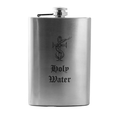 Holy Water Hip Flask Set with Shot Glasses and Funnel, Holds 6 oz ...