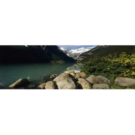 Stones at the lakeside Lake Louise Banff National Park Alberta Canada ...