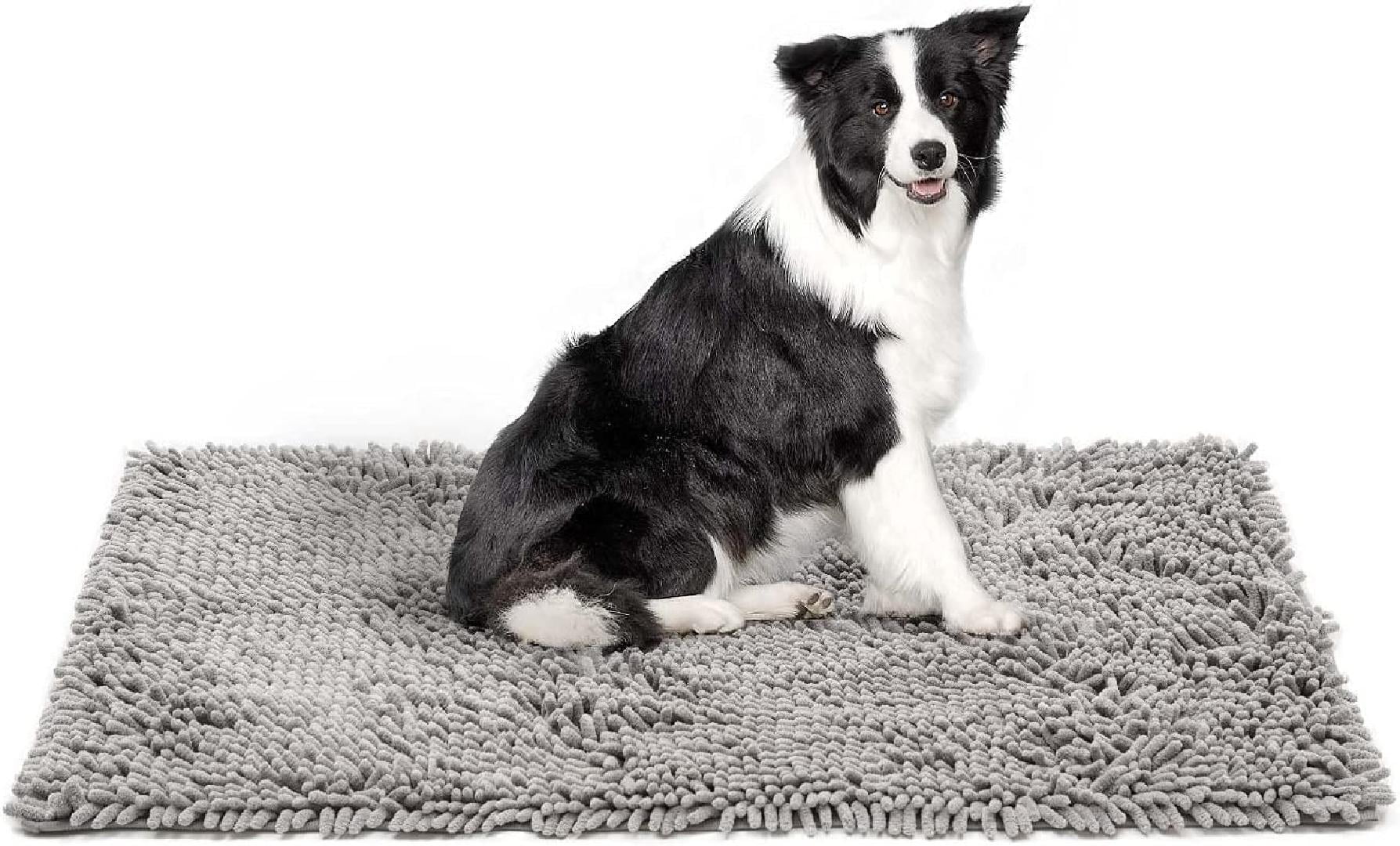 Indoor Dog Chenille Rug Dogs Mud Mat Pet Food Mats For Floors Dirty Mud ...