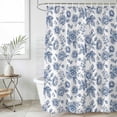 54x78 Inch Shower Curtain Decorative Navy Blue Rose Bathtub Bath ...