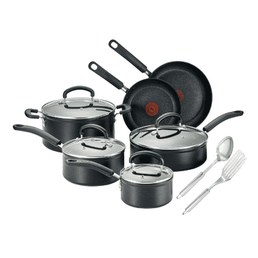 T-fal Ultimate 17 Piece Titanium Nonstick Cookware Set with Heat ...