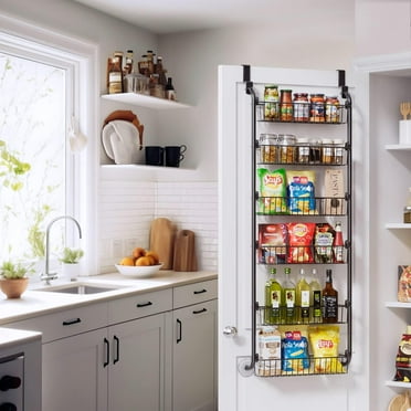 Delamu 6-Tier Over the Door Pantry Organizer, Heavy-Duty Metal with 6 ...