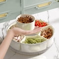 BIMZUC Rotating 6‑Compartment Food Platter – Clear PP/PET Snack Spinner ...