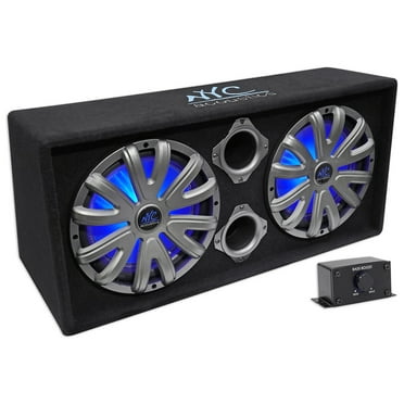 Pyle 12" Dual Subwoofer Box System 600-Watt Slim Mount Truck Audio ...