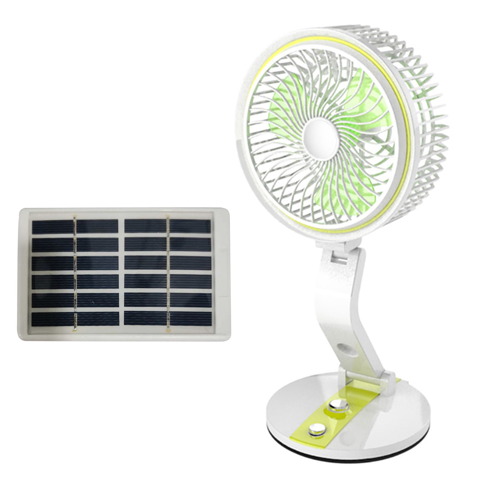 SSBSM Solar Powered Desk Fan with LED Lamp, Low Noise, 360-Degree ...