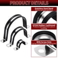 10 Pack 2-3/8" (60mm) Stainless Steel Two Hole U Bracket Clamp, Rubber ...