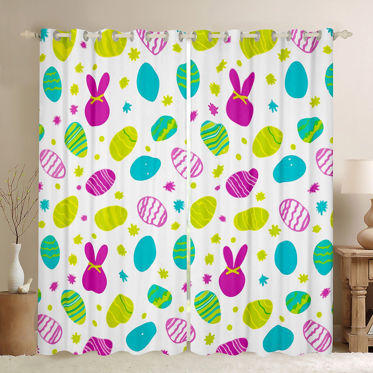 Click here for Erosebridal Colorful Easter Eggs Curtains And Drap... prices