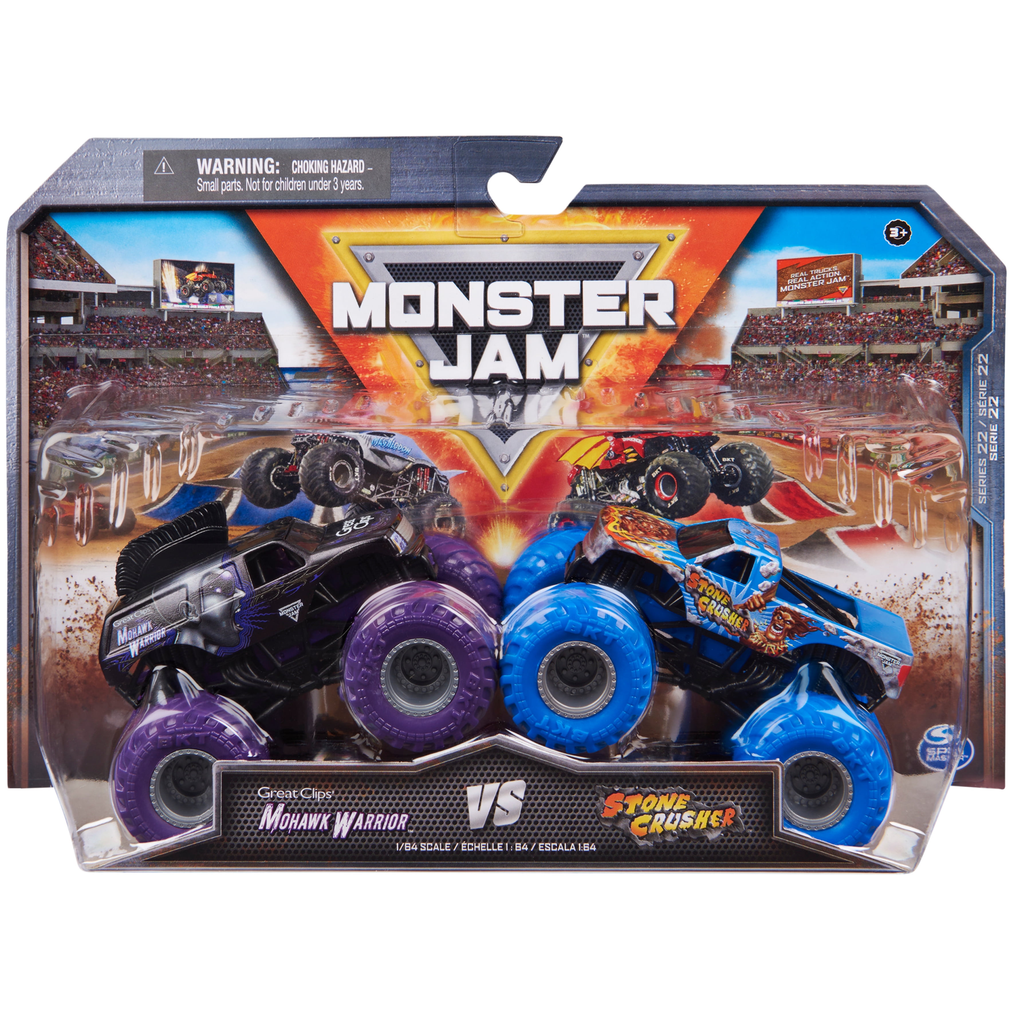 Monster Jam Mohawk Warrior Vs. Stone Crusher - 1:64 Scale Monster ...