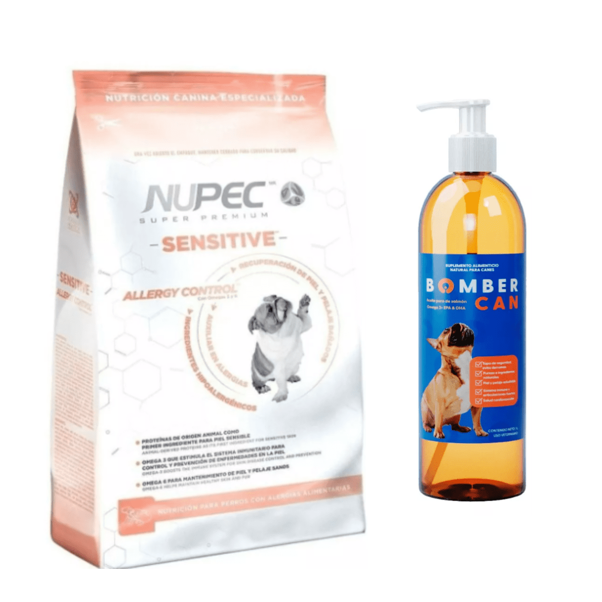 Combo Croquetas para perro Nupec Sensitive 15 kg con Bomber can aceite de salmon 1l | Walmart en ...