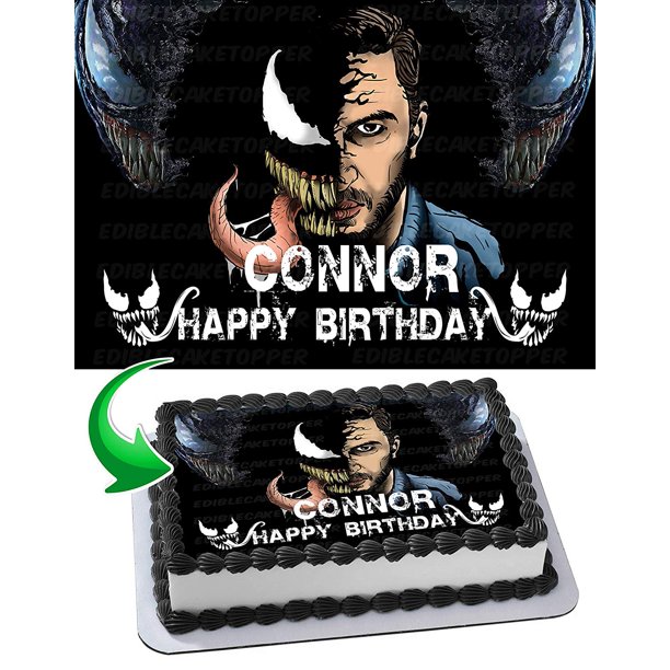 Venom Edible Cake Image Topper Personalized Picture 1/4 Sheet (8"x10.5 ...