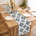 Teal Grey Table Runner 13 x 60 Inch, Aztec Ethnic Southwestern Native ...