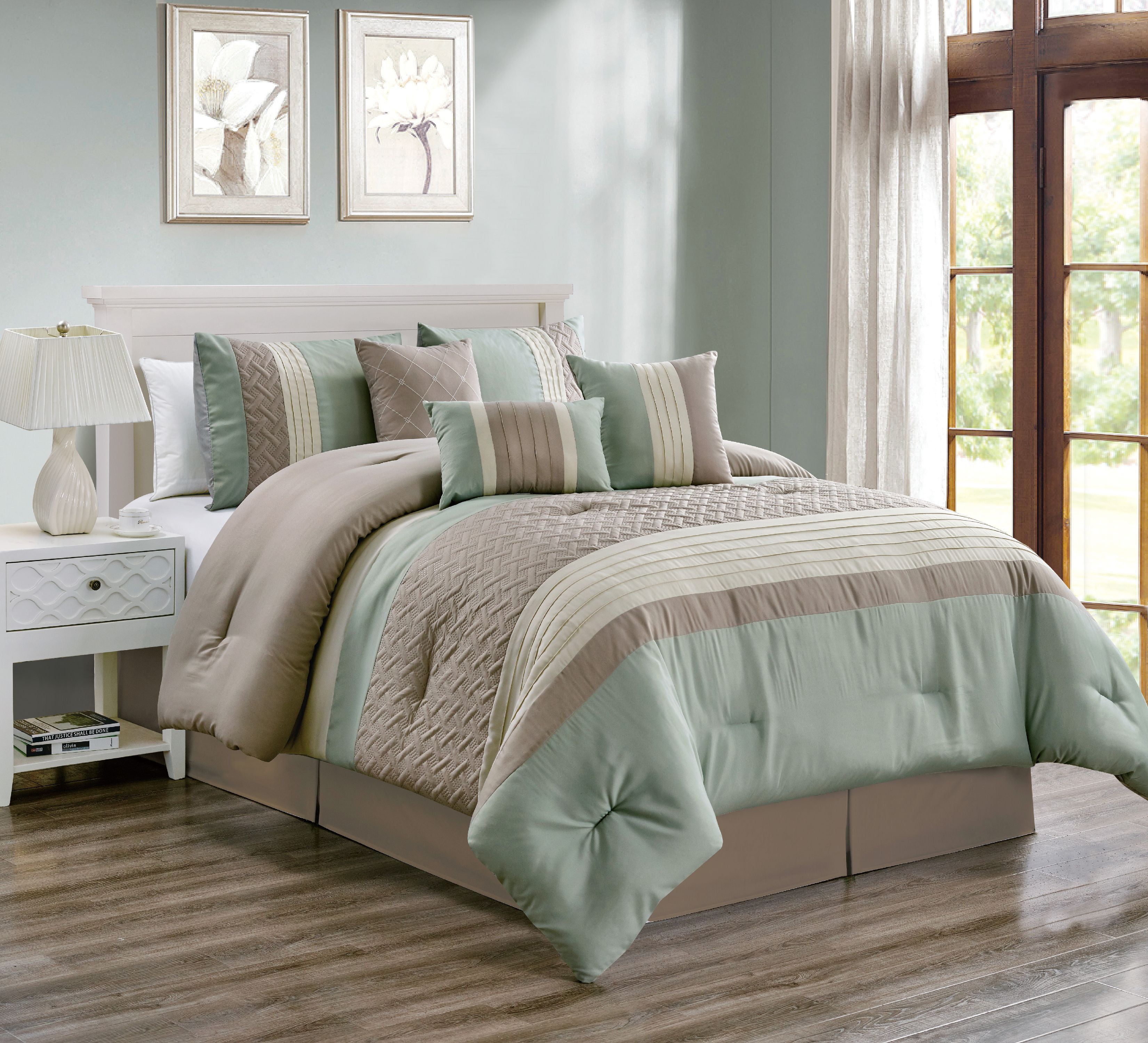 Soft Collection Microfiber Bed In A Bag Comforter Set 7 Piece Queen