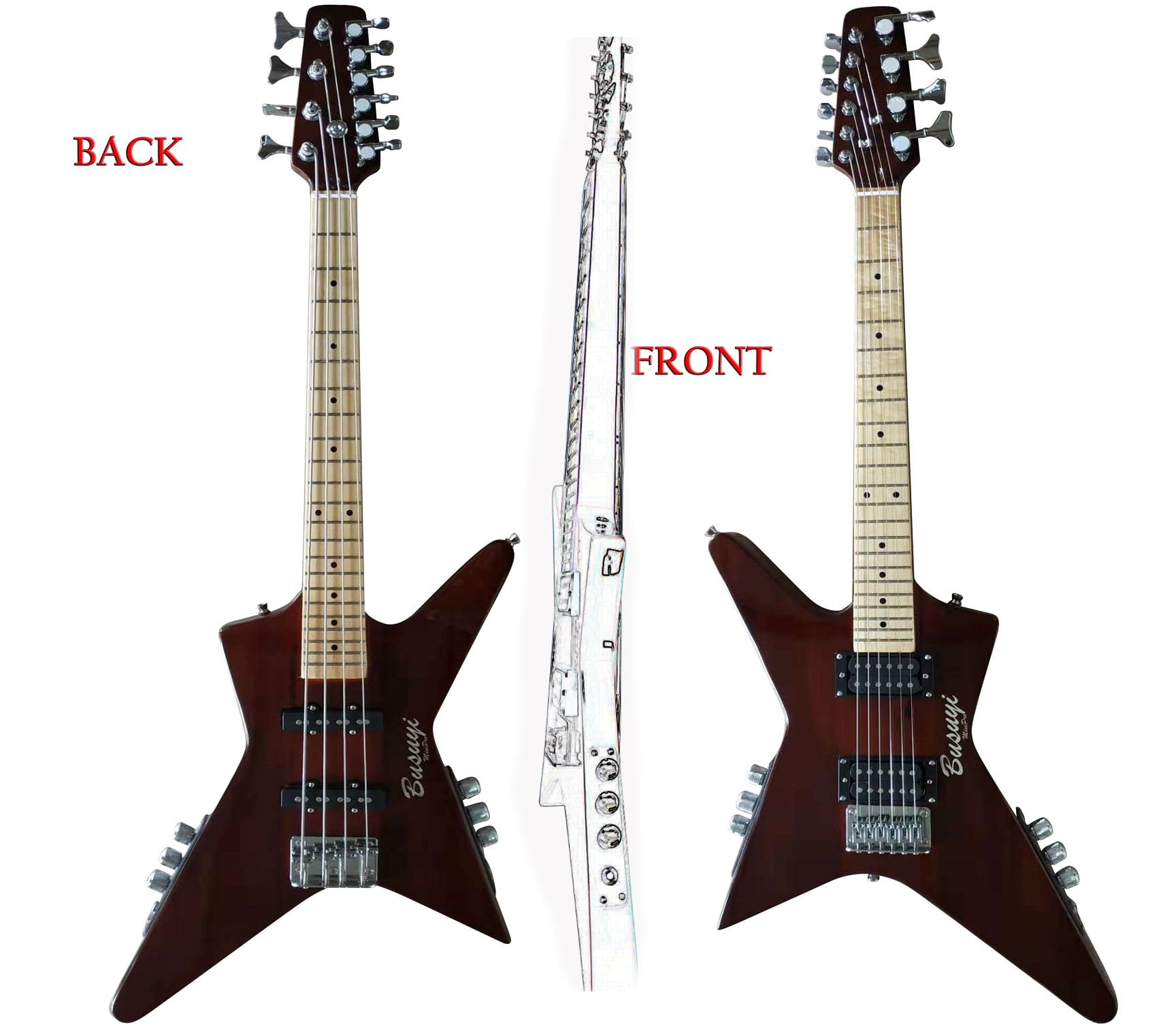 4 String short scale bass/ 6 string Travel guitar Mini (Right Bass ...