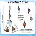 1 Set 4Pcs 4 Styles Iron Bell Pendant Decoraions with Glass & Gemstone ...